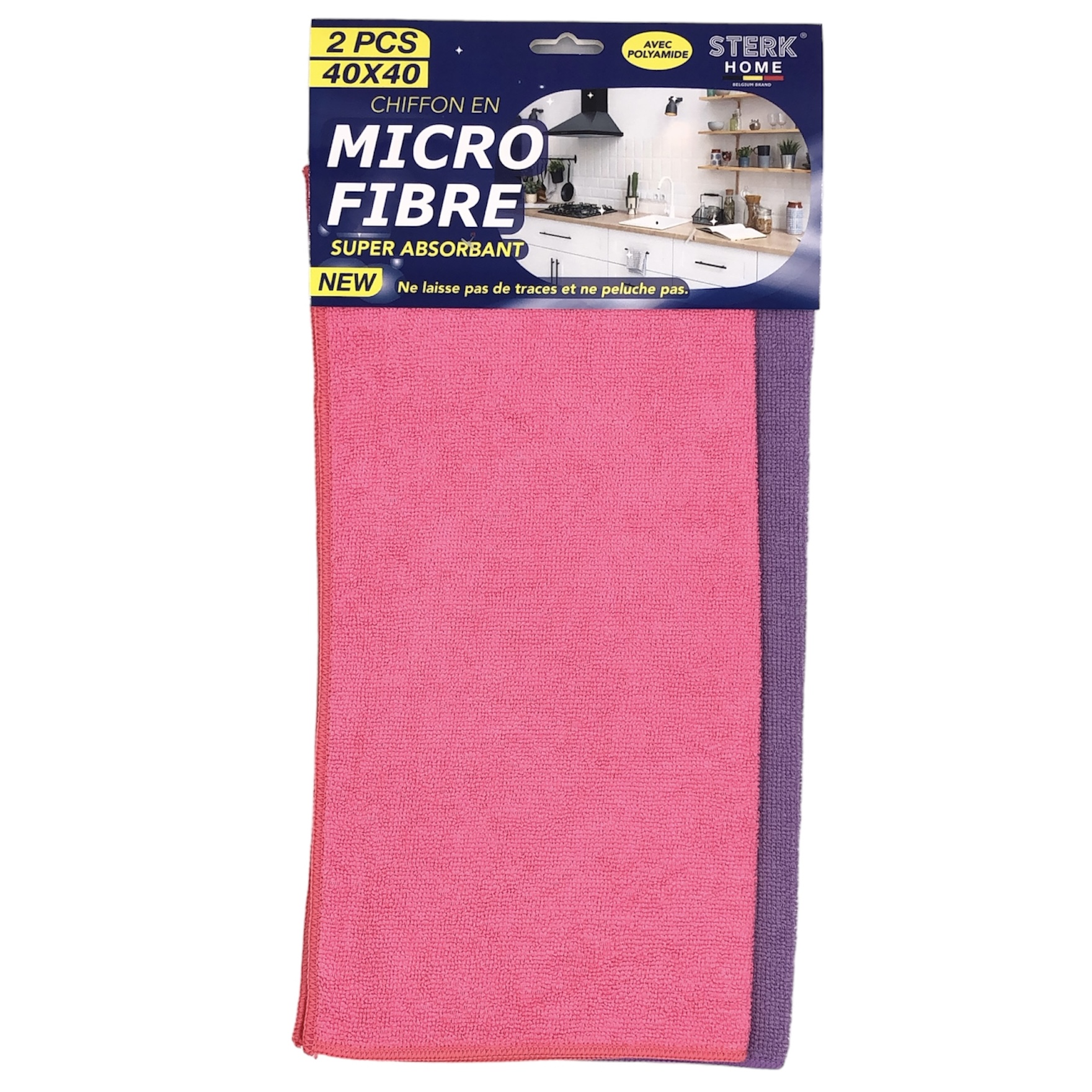 chiffon microfibre 40x40cm - set de 2 pcs - STERK HOME